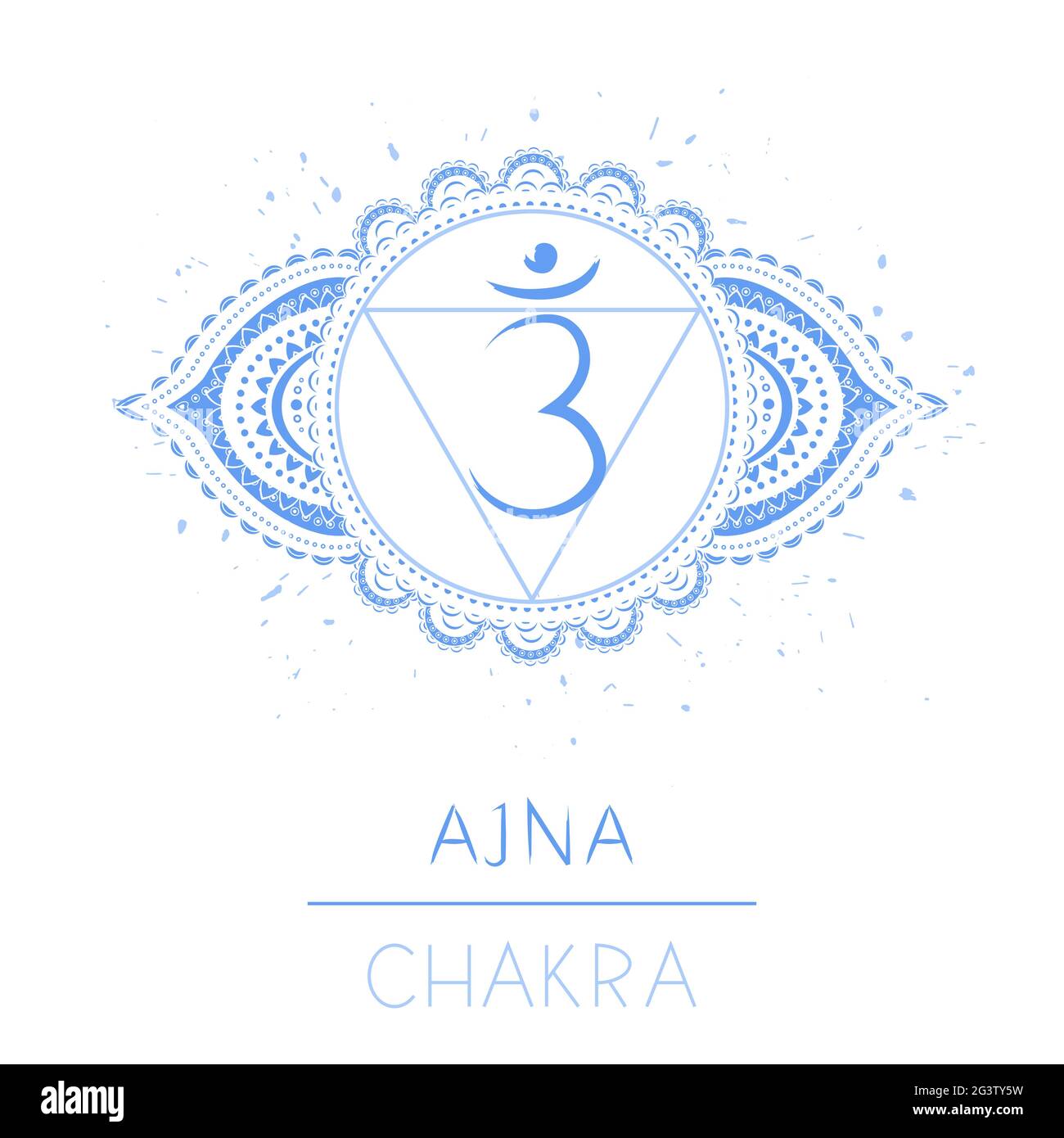 Vector illustration with symbol chakra Ajna on white background. Circle ...