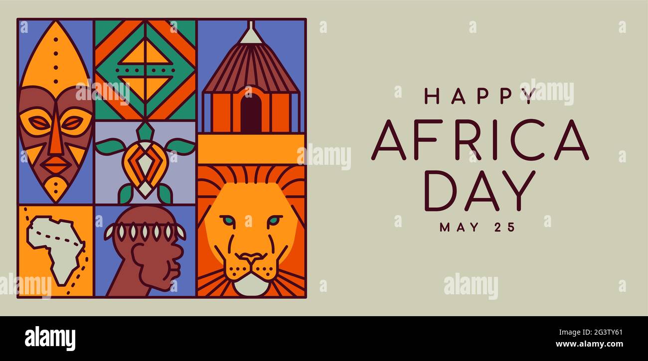 Africa Day banner illustration of traditional african culture ...
