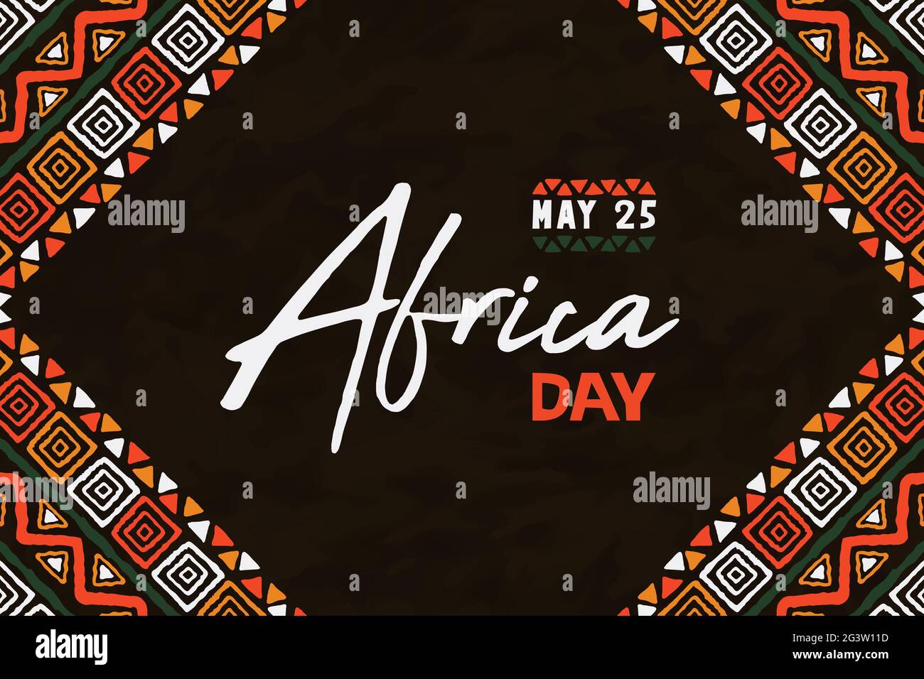 May 25 Africa Day banner illustration with traditional tribal hand ...