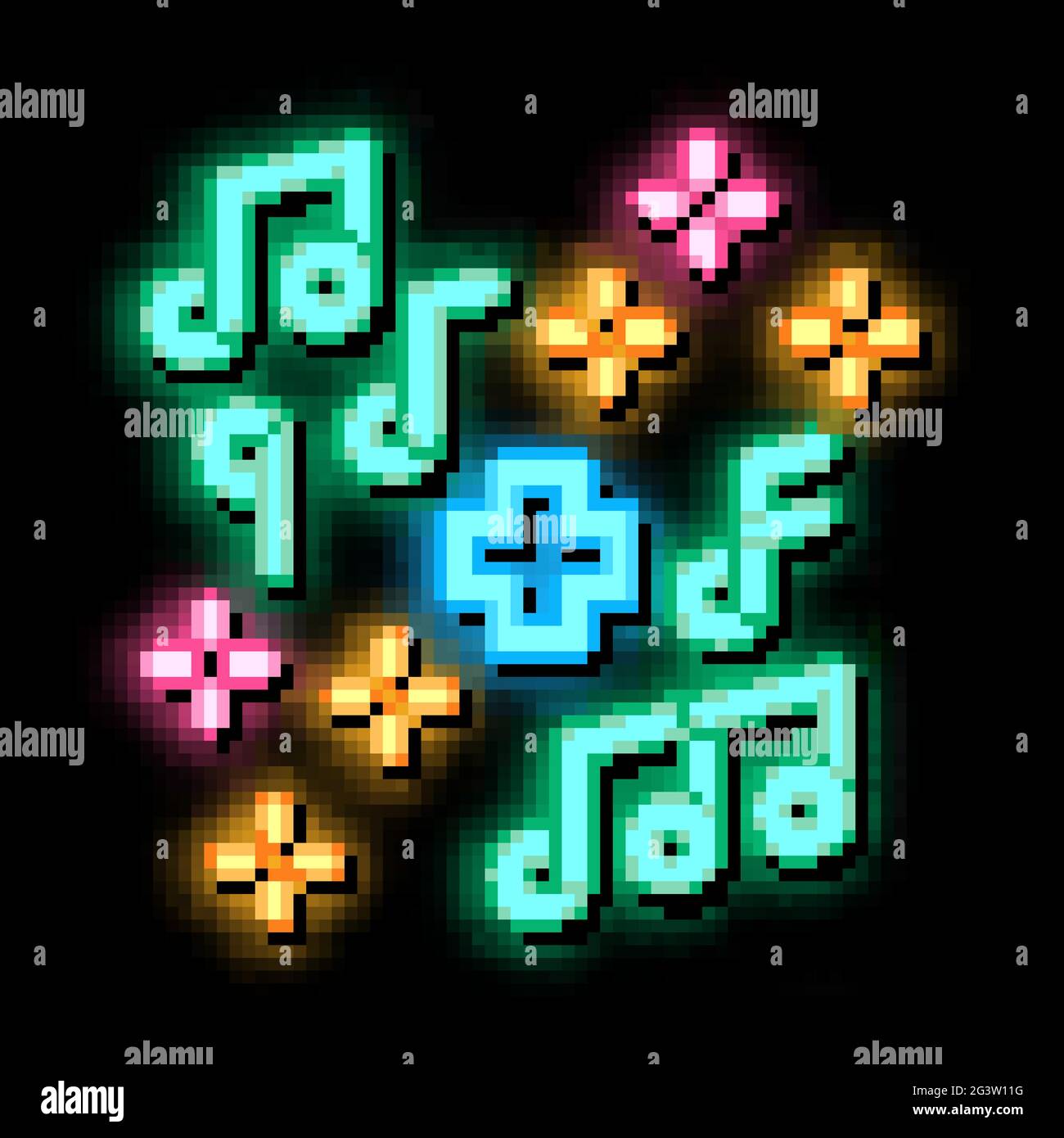 healing music neon glow icon illustration Stock Vector Image & Art - Alamy