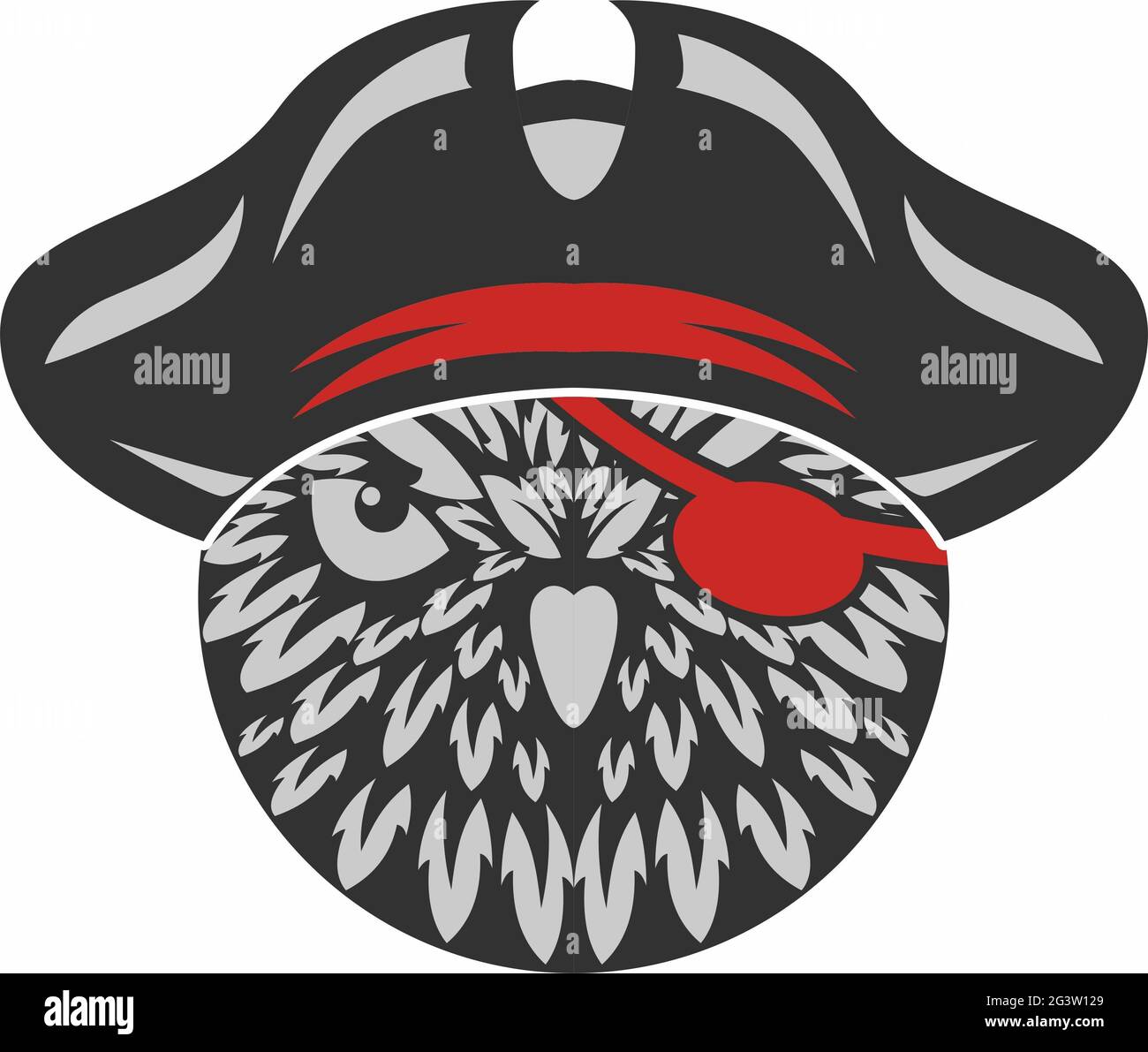 Illustration of an owl with a pirate hat on a white background Stock ...