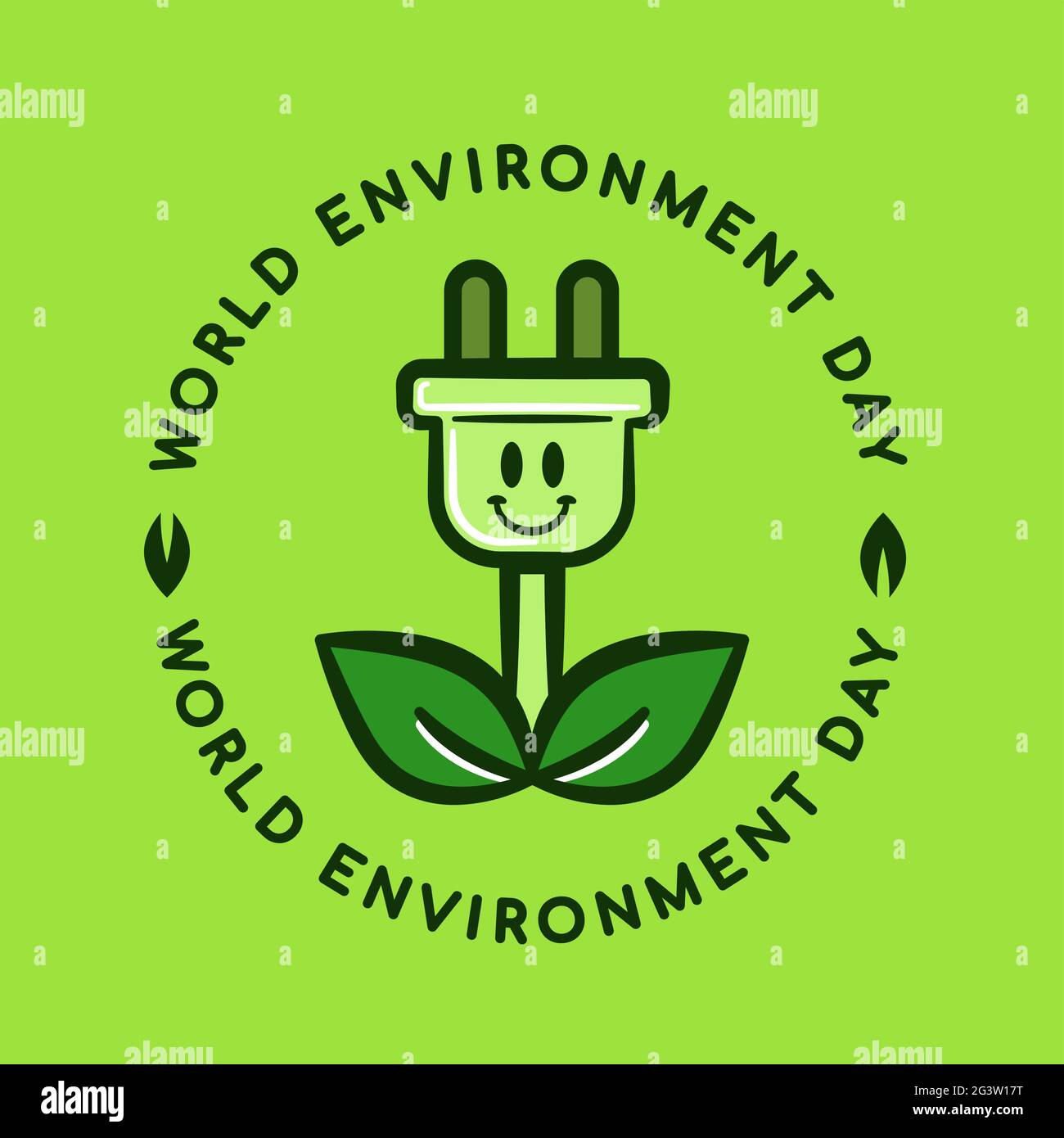 World Environment Day greeting card illustration of funny eco friendly ...