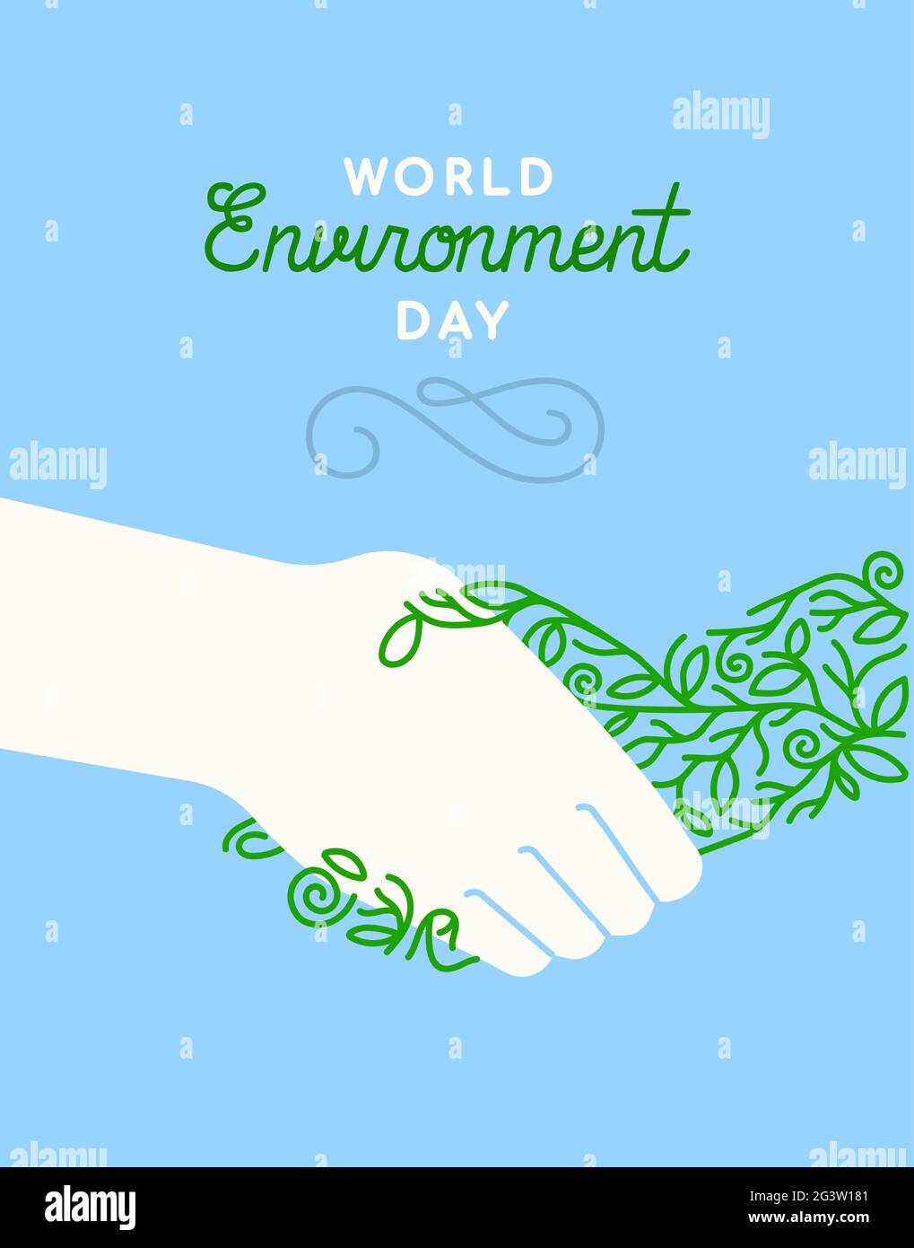 World Environment Day greeting card illustration of people hands doing ...