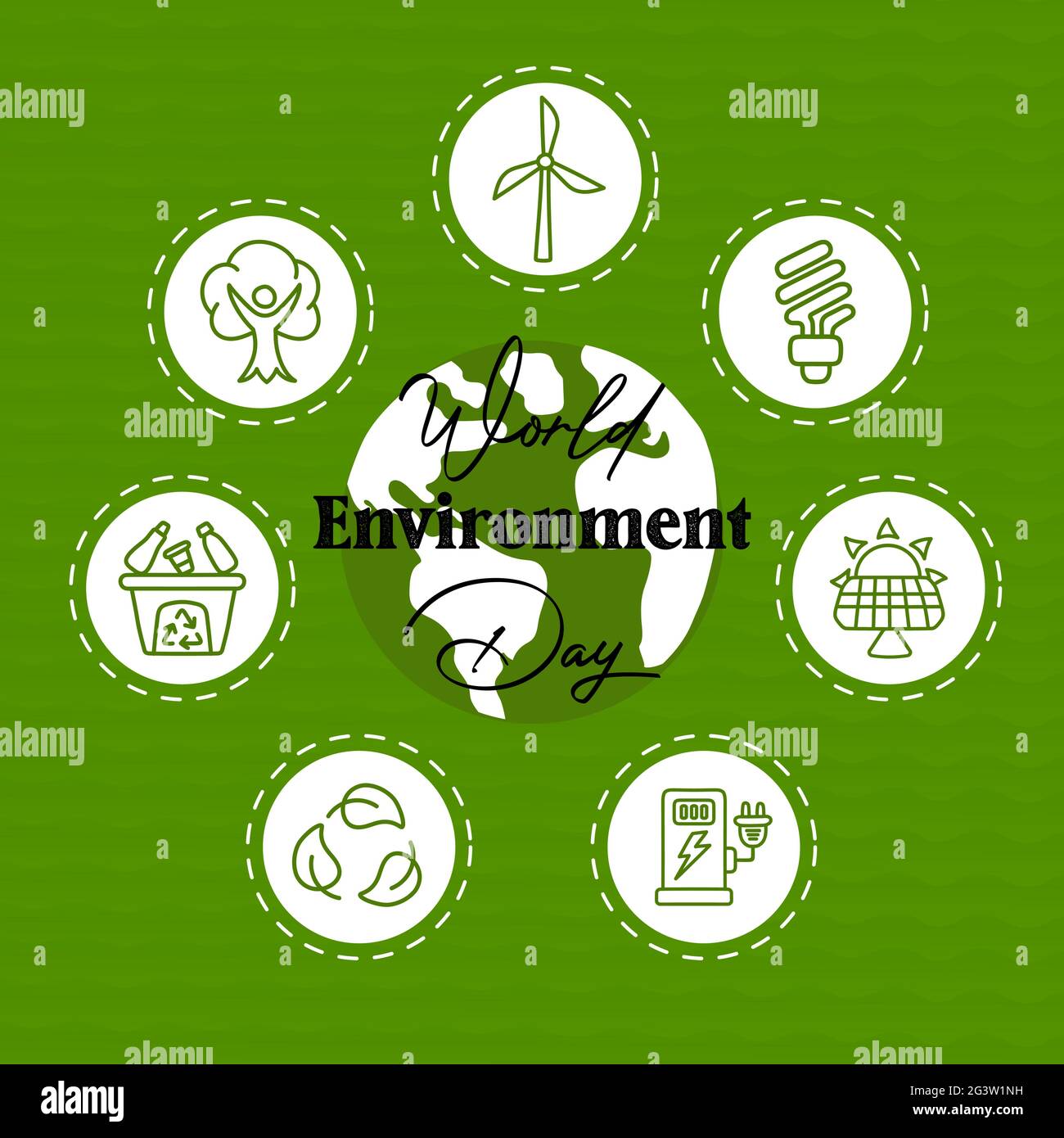 World Environment Day greeting card illustration for nature care ...