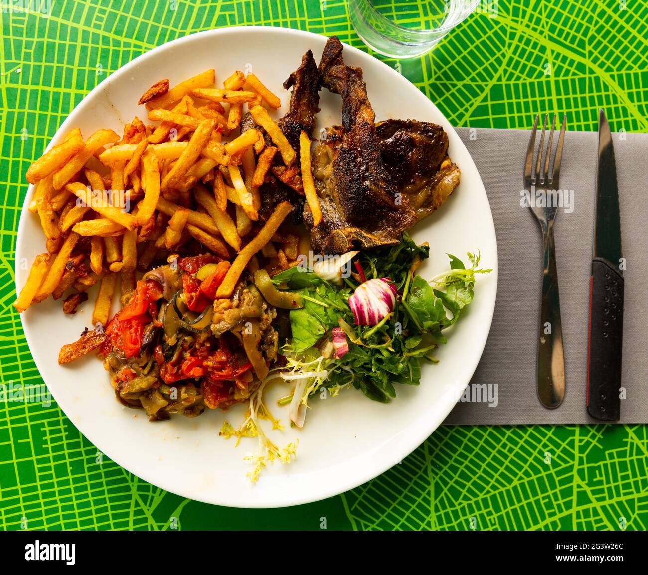 French dish, grilled lamb ribs Stock Photo - Alamy