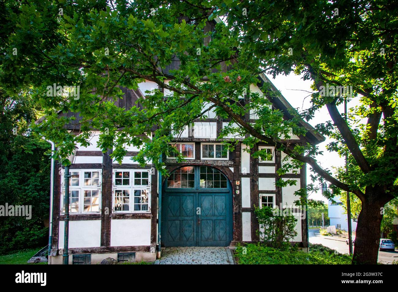 BUNDE, GERMANY. JUNE 12, 2021. Beautiful view of small german town with ...