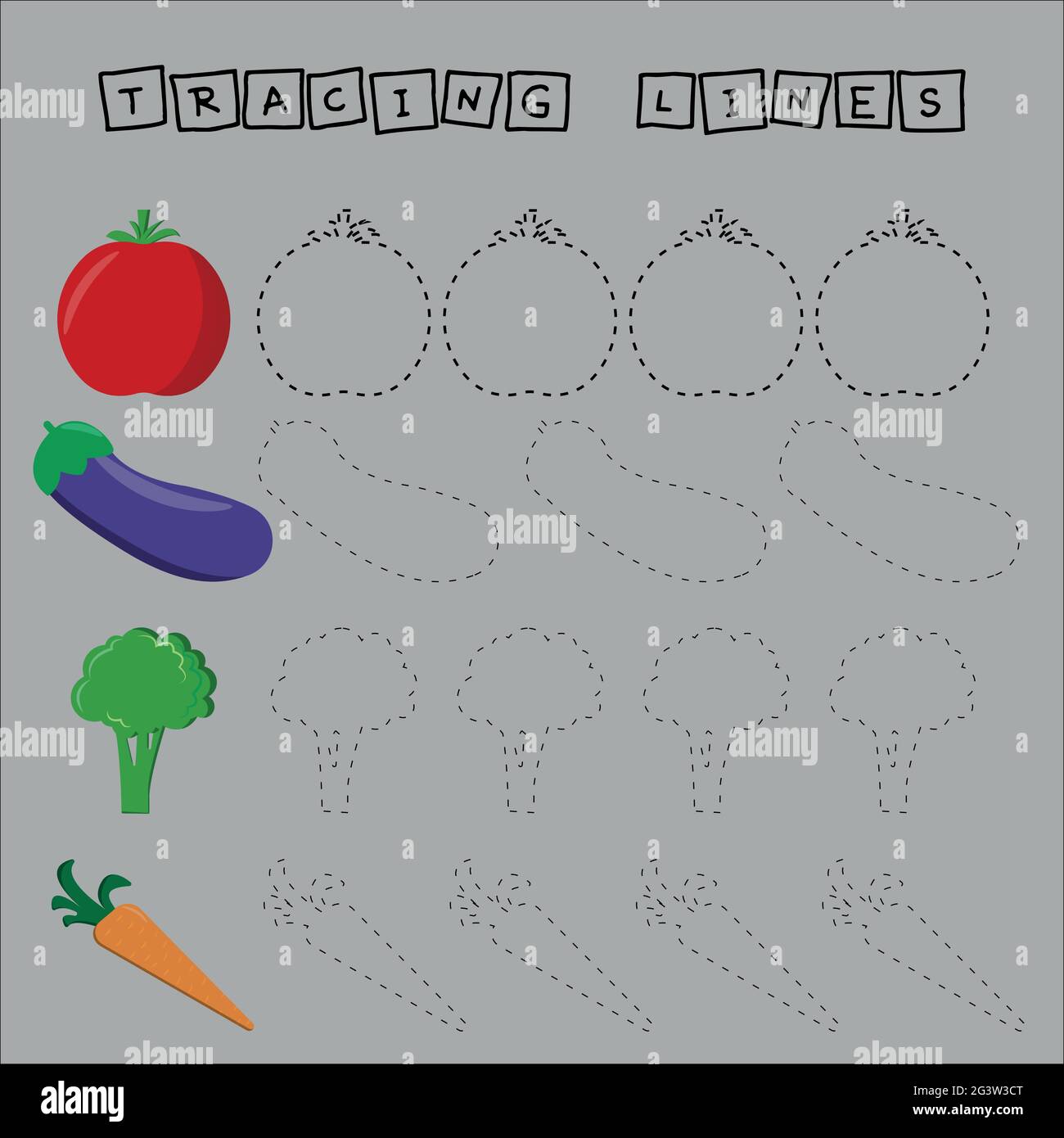 Developing an activity for children, the tracing the lines of ...