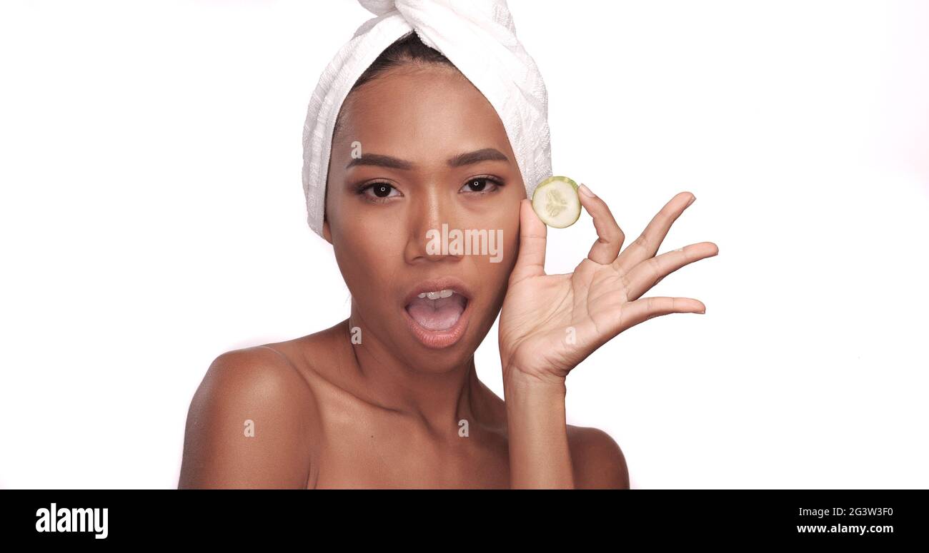 Woman skin face happy hi-res stock photography and images - Alamy