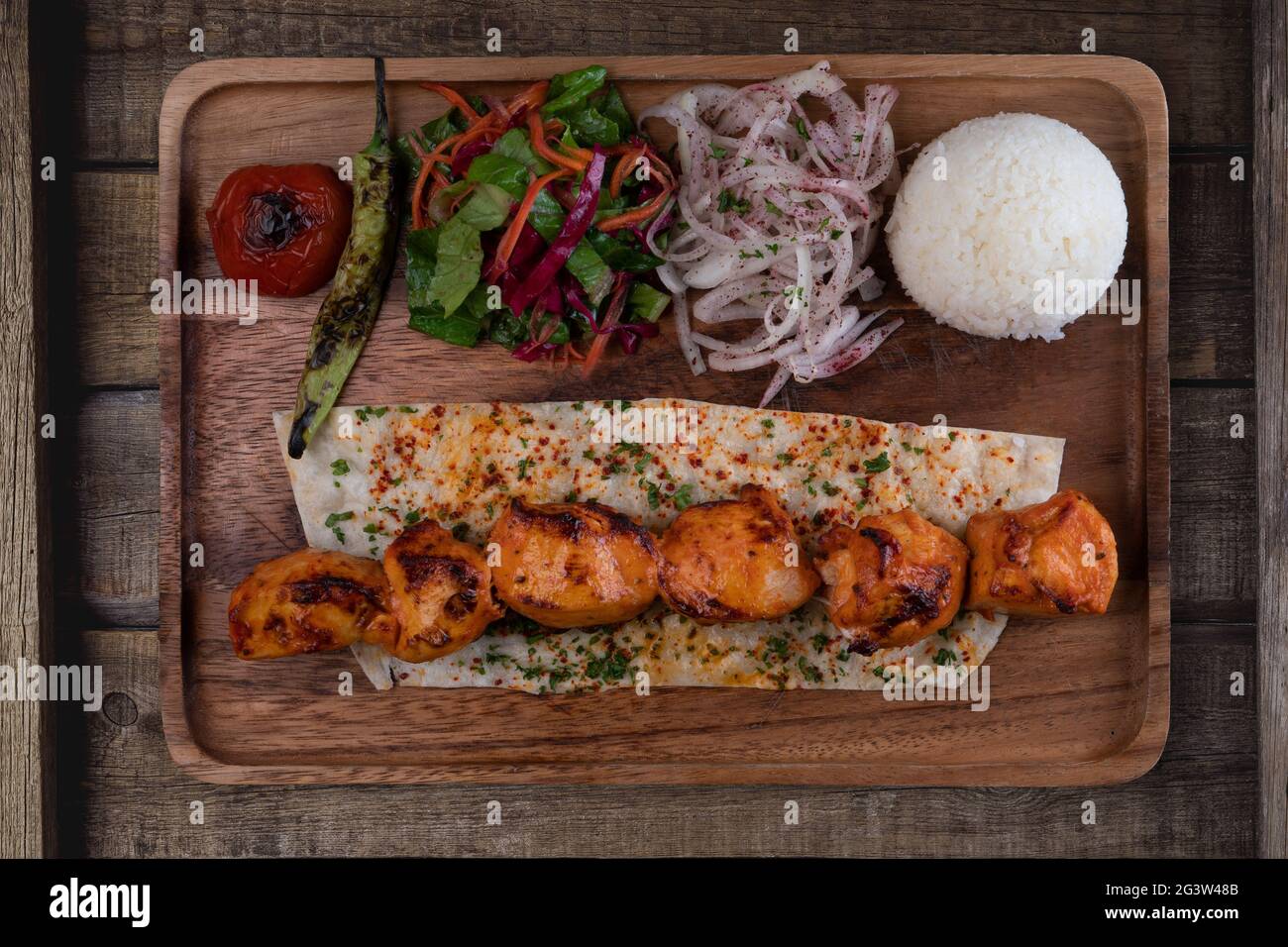 Chicken kebab rice hi-res stock photography and images - Alamy