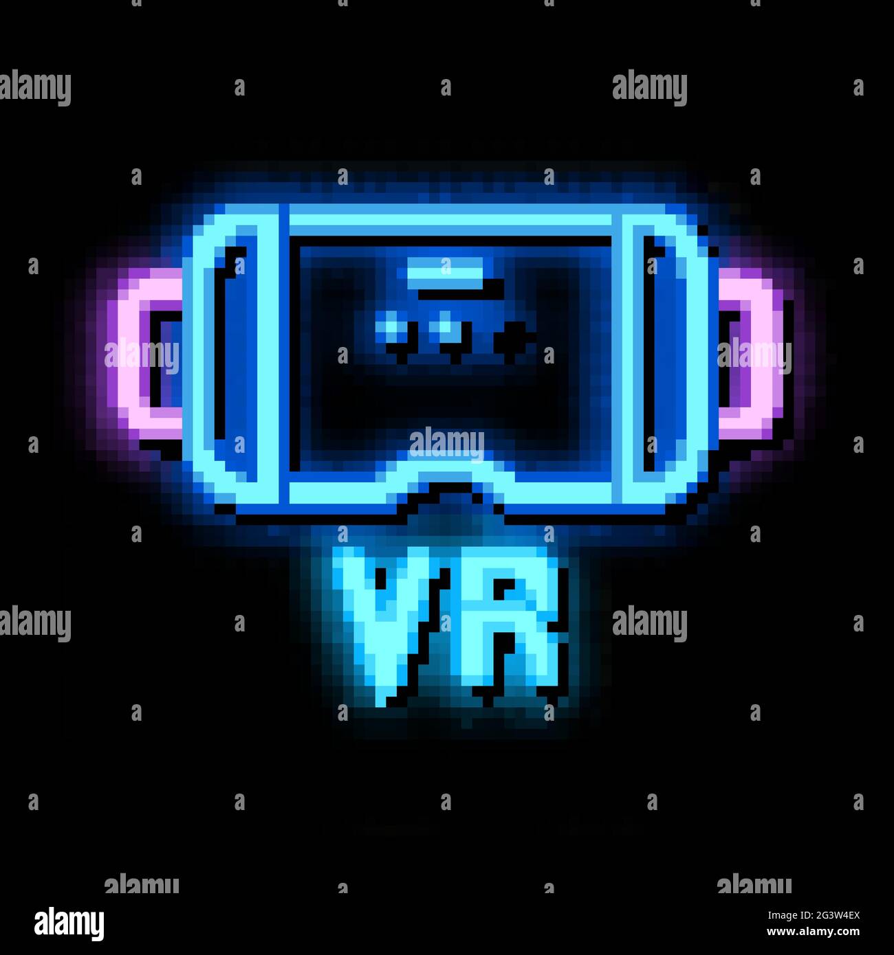 virtual reality glasses neon glow icon illustration Stock Vector Image ...