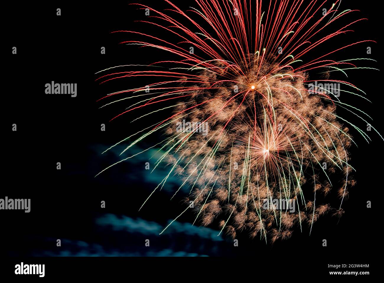 Fireworks display in night sky for holiday or special occasions Stock ...