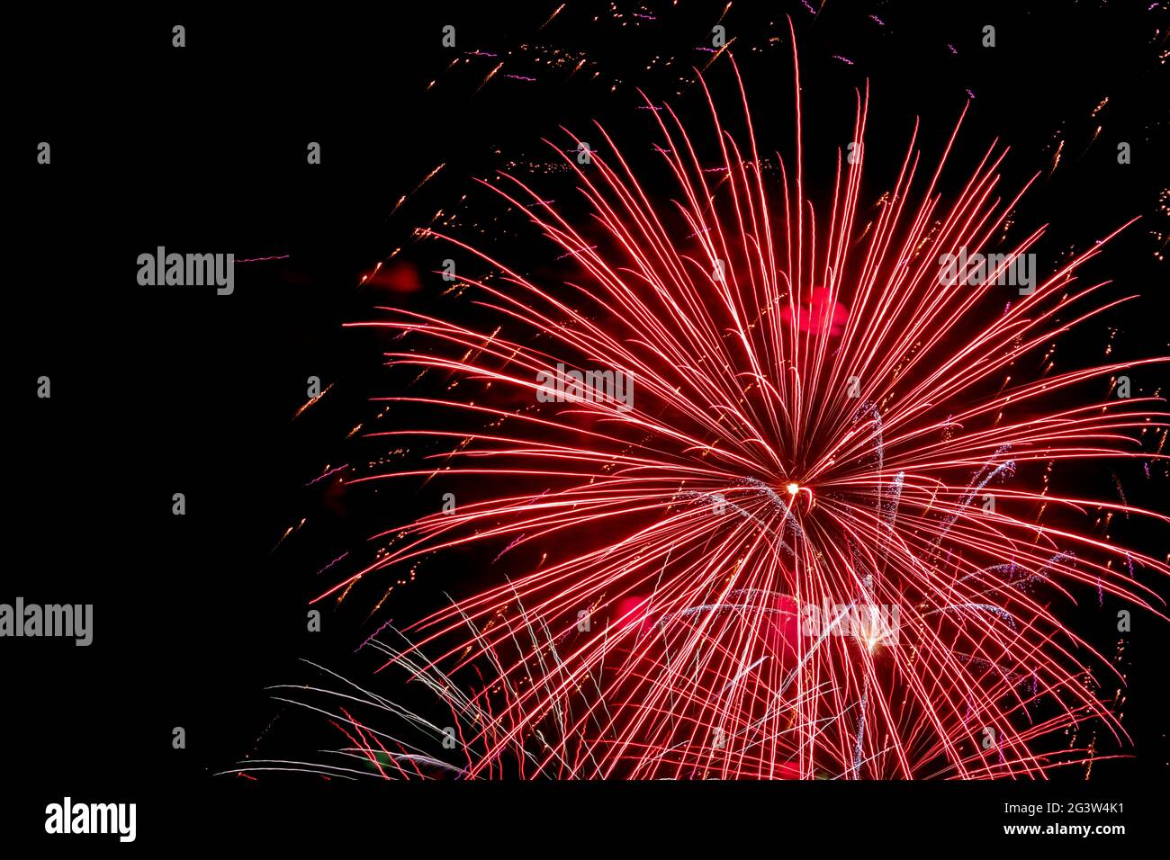 Fireworks display in night sky for holiday or special occasions Stock ...