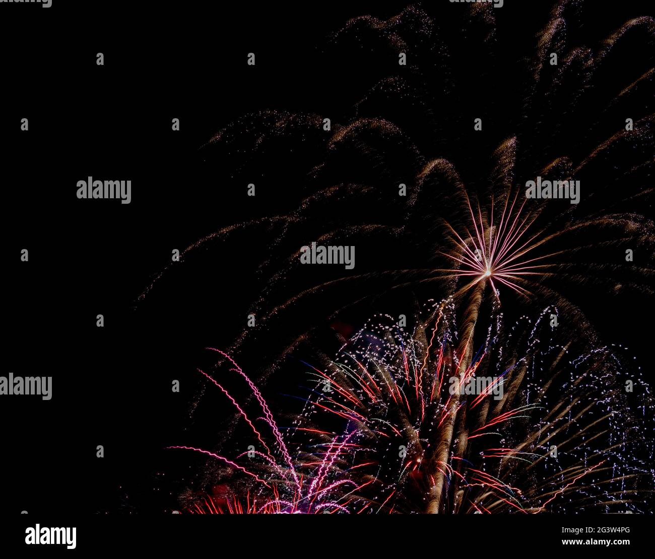 Fireworks display in night sky for holiday or special occasions Stock ...