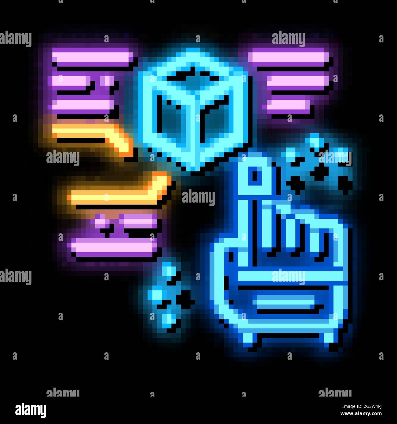 Simulation glowing neon sign Stock Vector Images - Alamy