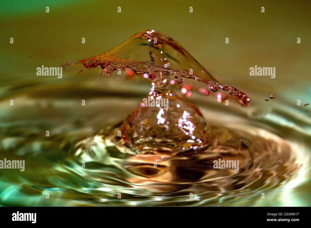 Water splash crown resulting after a drop collision Stock Photo - Alamy