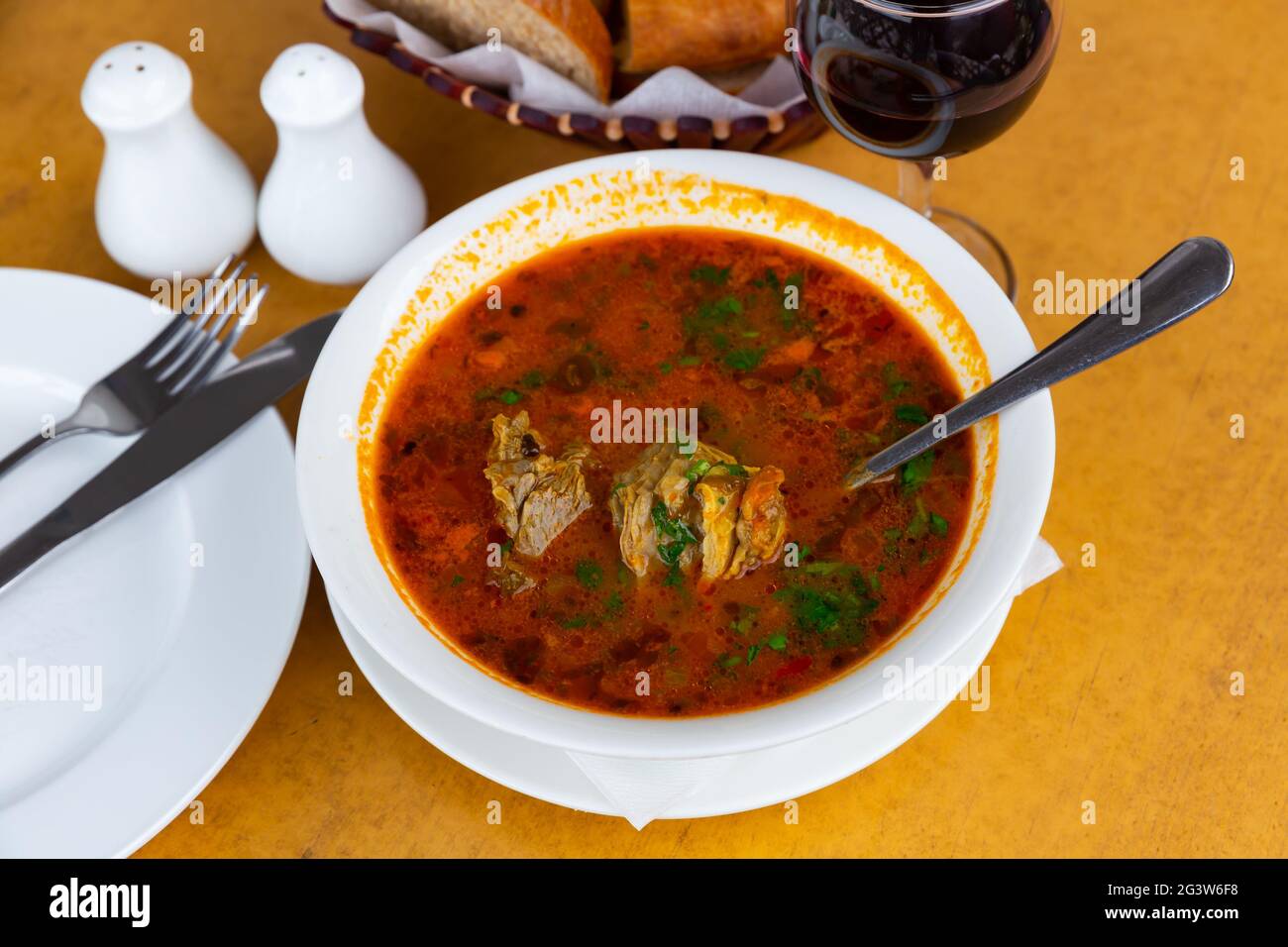 Georgian traditional soup kharcho Stock Photo - Alamy