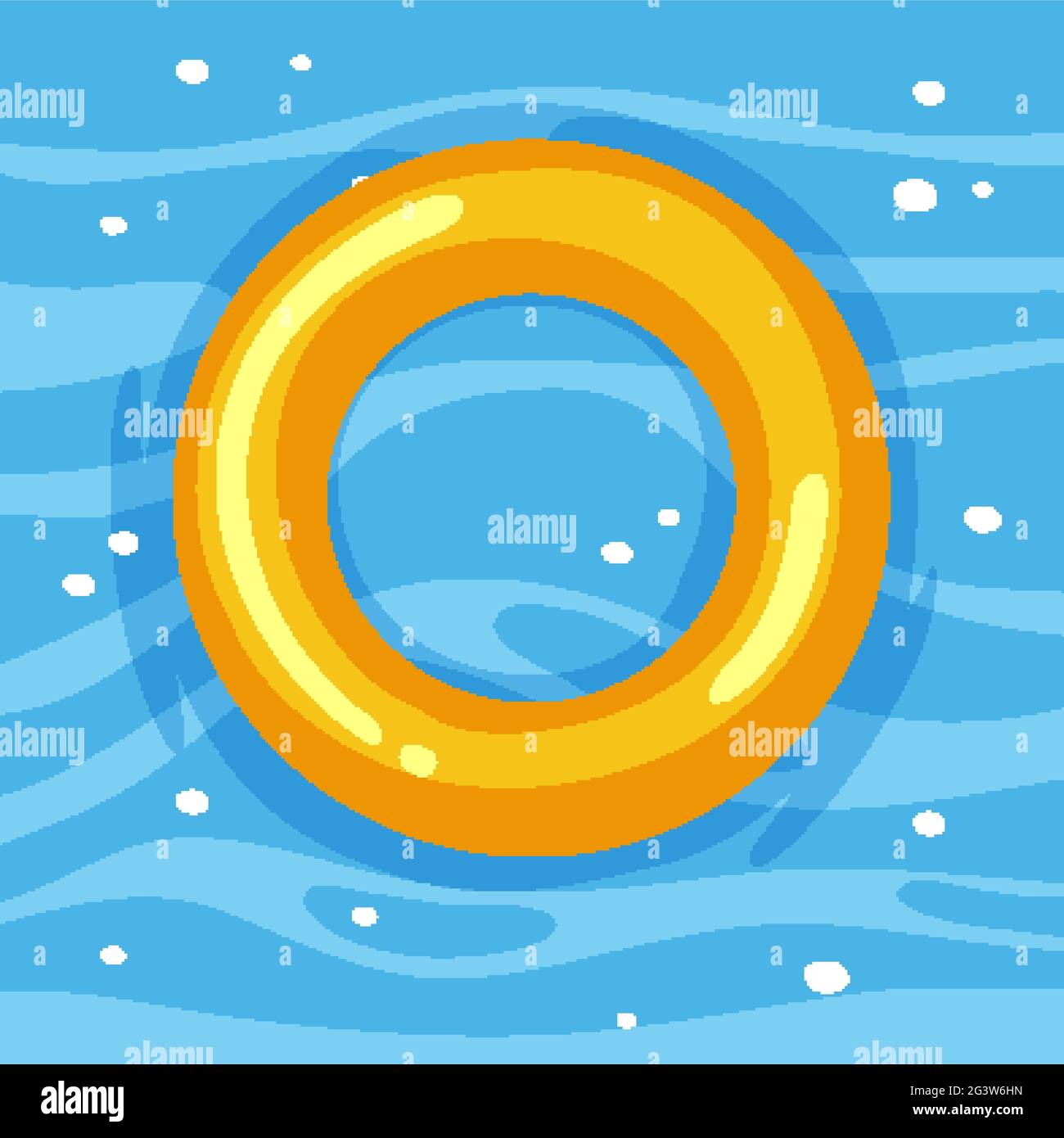 Yellow swimming ring in the water isolated illustration Stock Vector ...