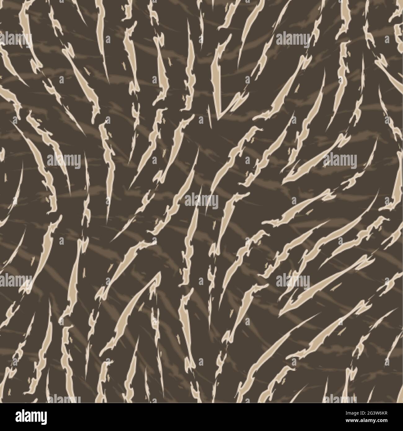 Beige seamless vector pattern of corners and flowing lines with ragged edges on brown background ...