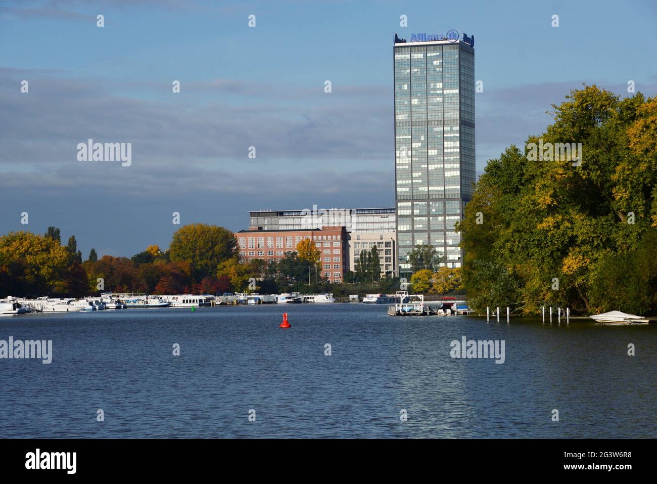 Panorama at the River Spree, Treptow, Lichtenberg, Berlin Stock Photo ...
