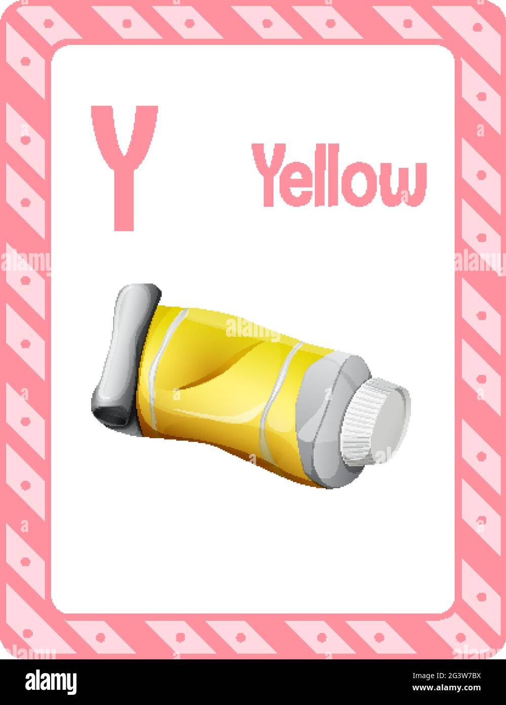 Alphabet flashcard with letter Y for Yellow illustration Stock Vector ...