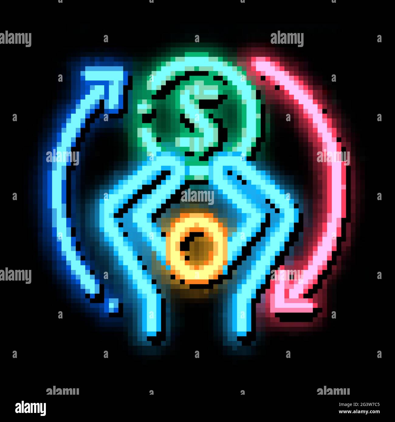 financial replay neon glow icon illustration Stock Vector Image & Art ...