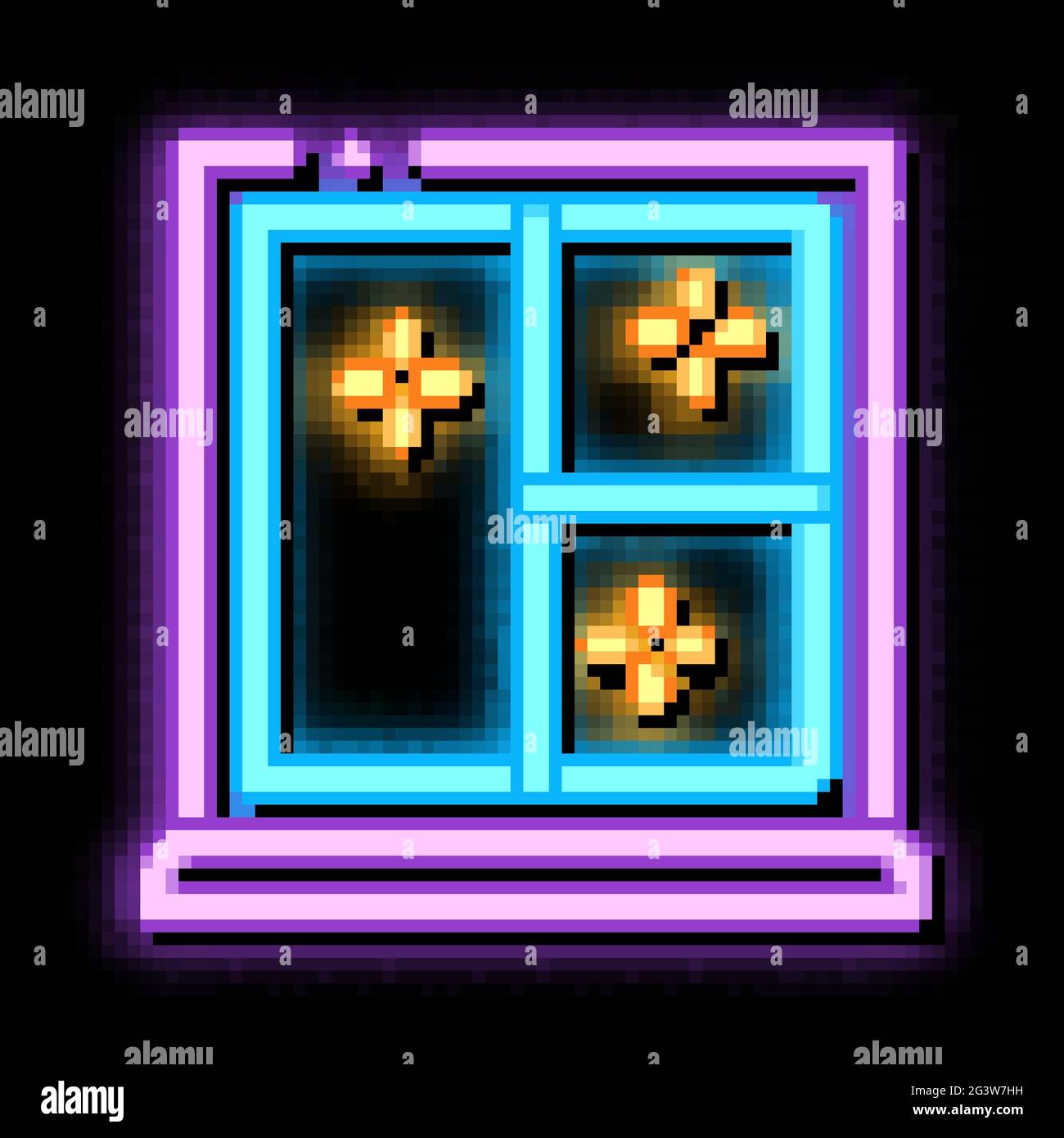 Neon sign in window Stock Vector Images - Alamy