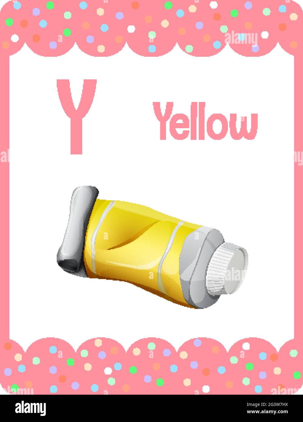 Alphabet flashcard with letter Y for Yellow illustration Stock Vector ...