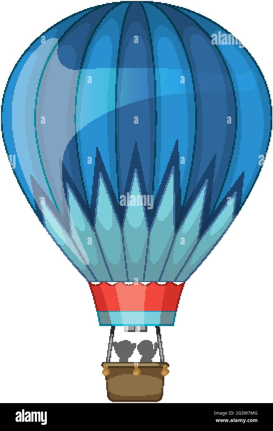 Hot air balloon in cartoon style isolated illustration Stock Vector ...