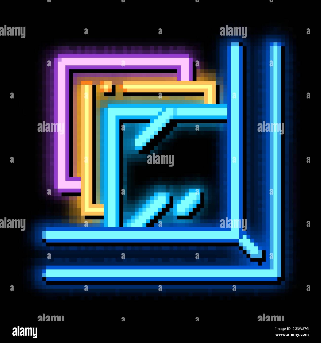 laminated glass window neon glow icon illustration Stock Vector Image ...