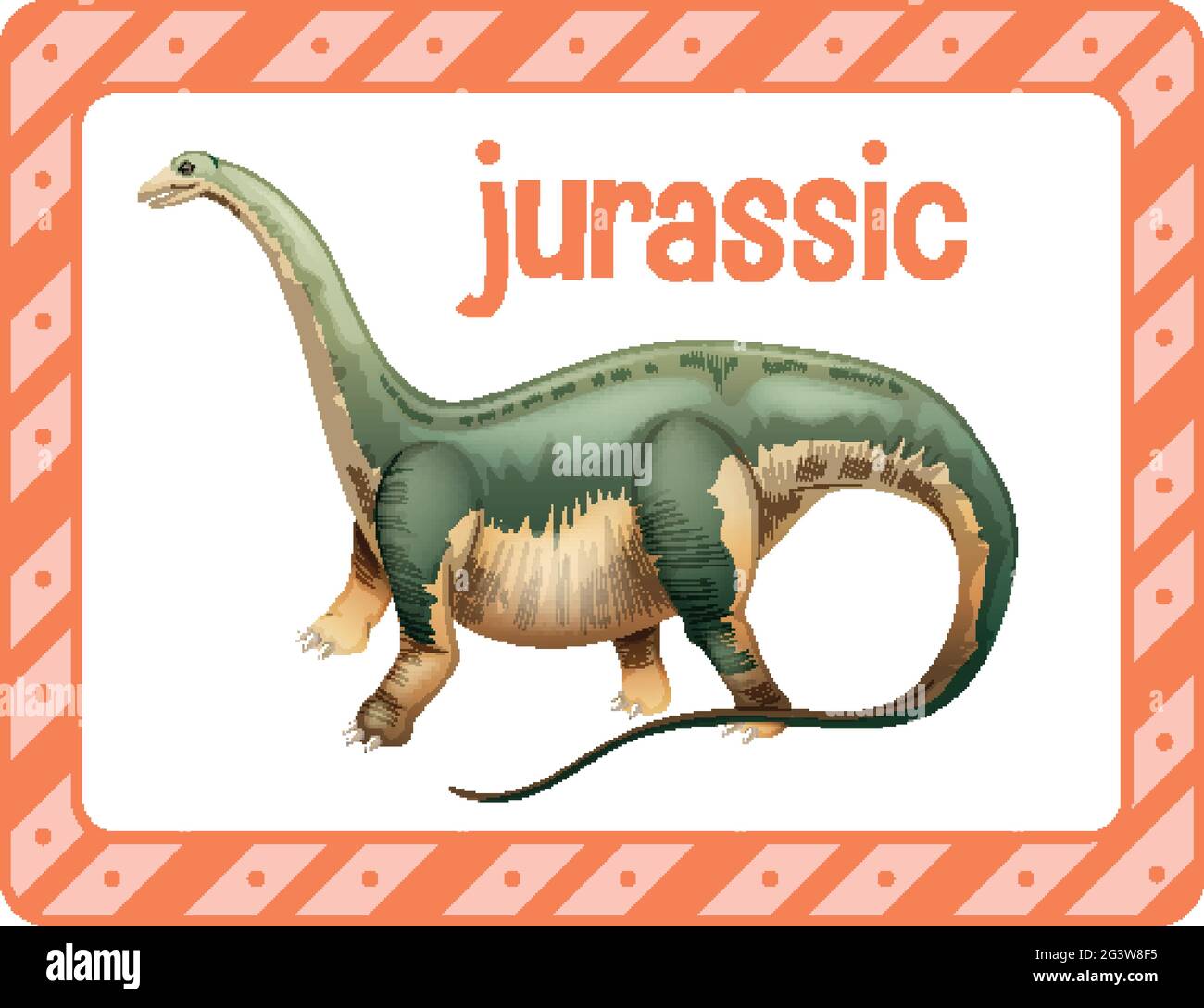 Vocabulary flashcard with word Jurassic illustration Stock Vector Image ...