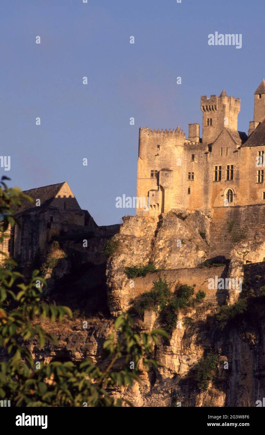 Chateau de Beynac sits high above the Dordogne river, in the village of ...