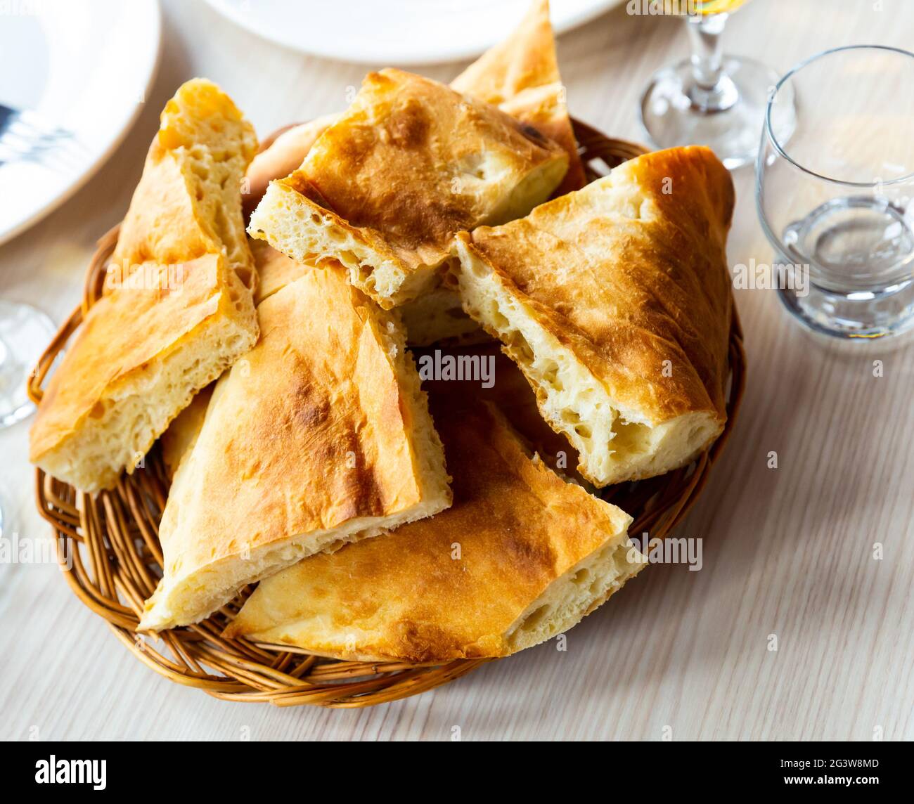 Traditional Georgian bread. Fresh baked lavash Stock Photo - Alamy