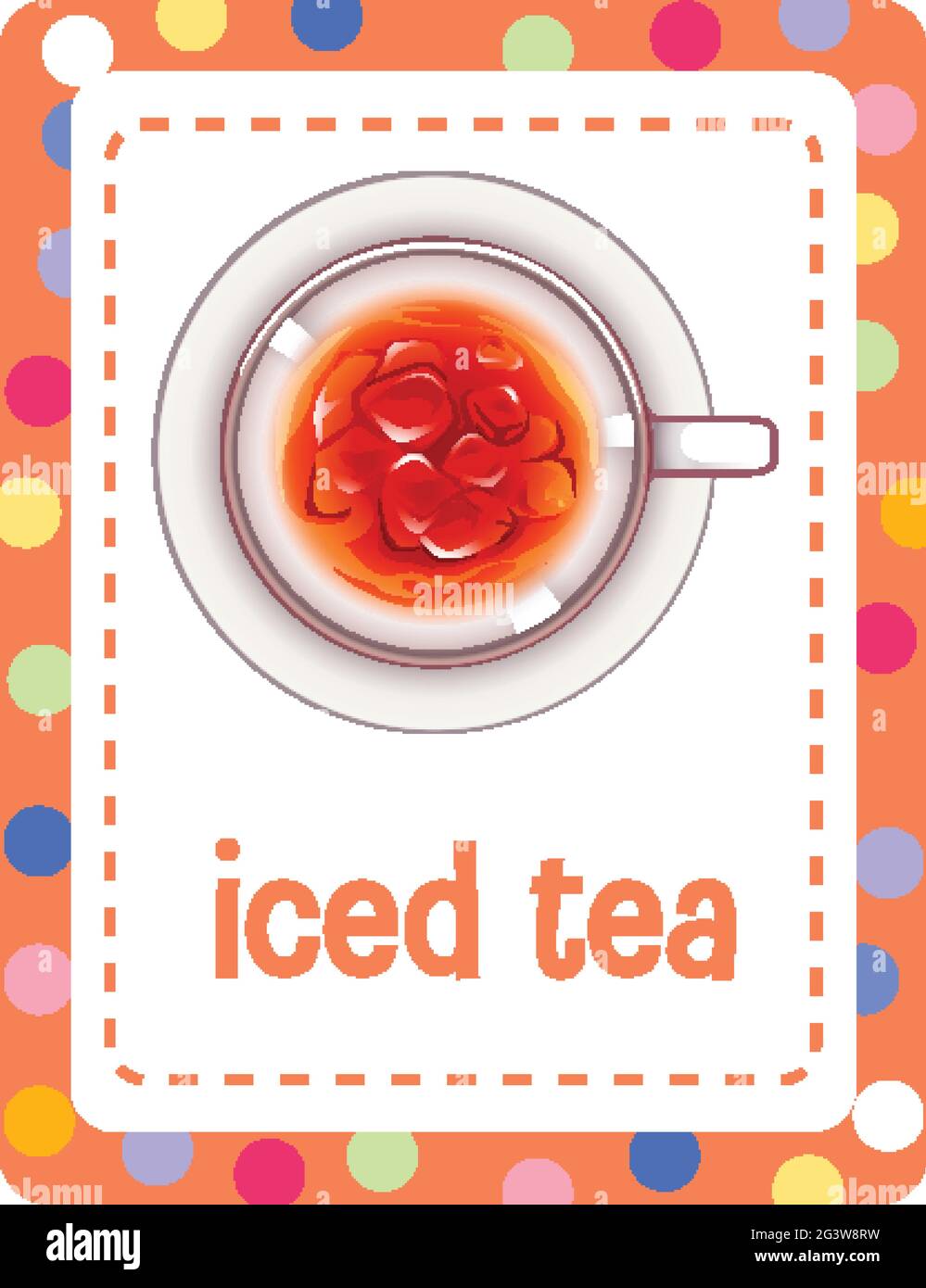 Vocabulary flashcard with word Iced tea illustration Stock Vector Image ...