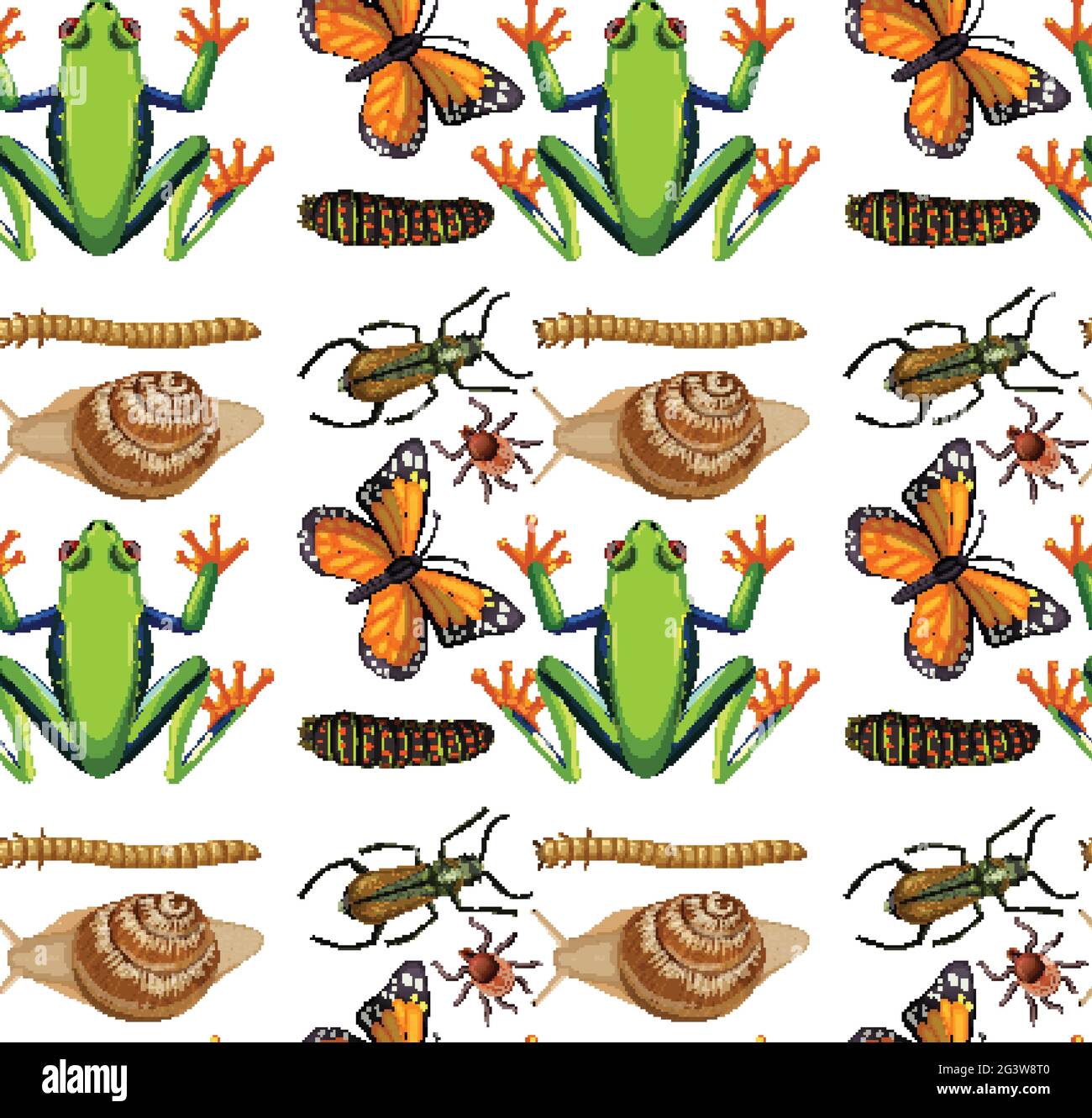 Seamless cartoon frog pattern Cut Out Stock Images & Pictures - Alamy