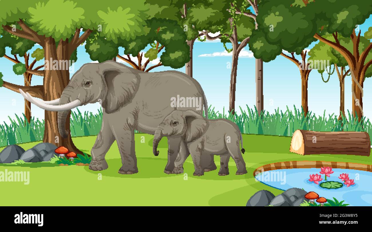 Elephant africa branch Stock Vector Images - Alamy