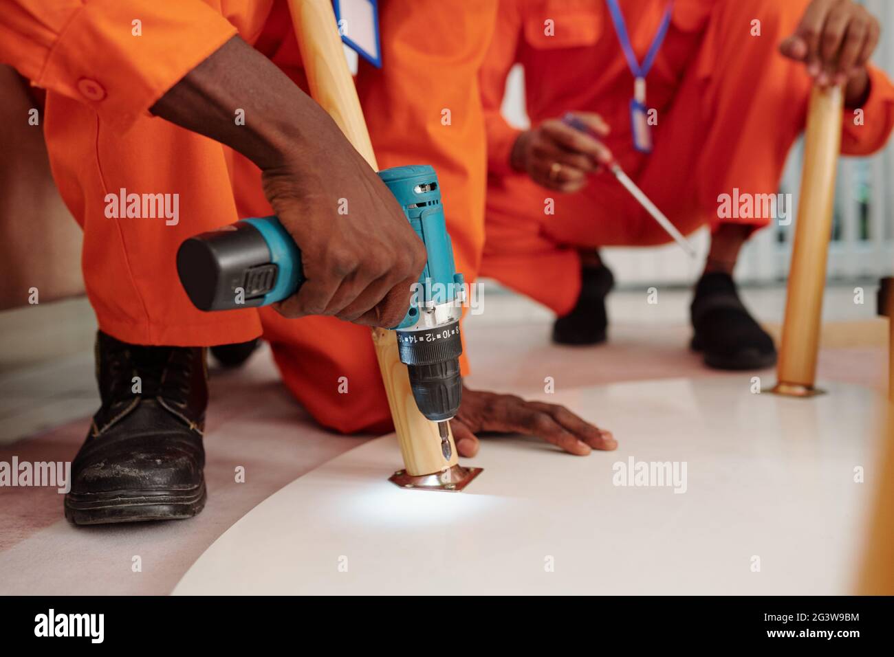 Close up of a carpenter holding a hand drill hi-res stock photography ...