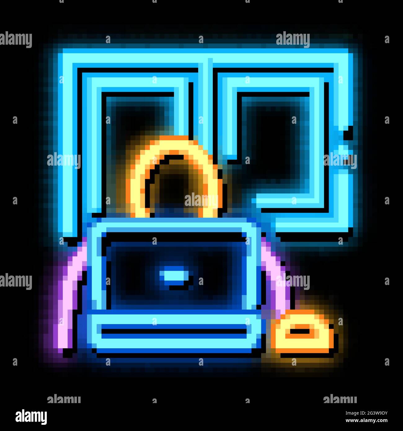 window glass in working room neon glow icon illustration Stock Vector ...