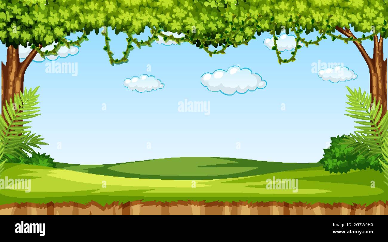 Blank nature park landscape at daytime scene illustration Stock Vector ...