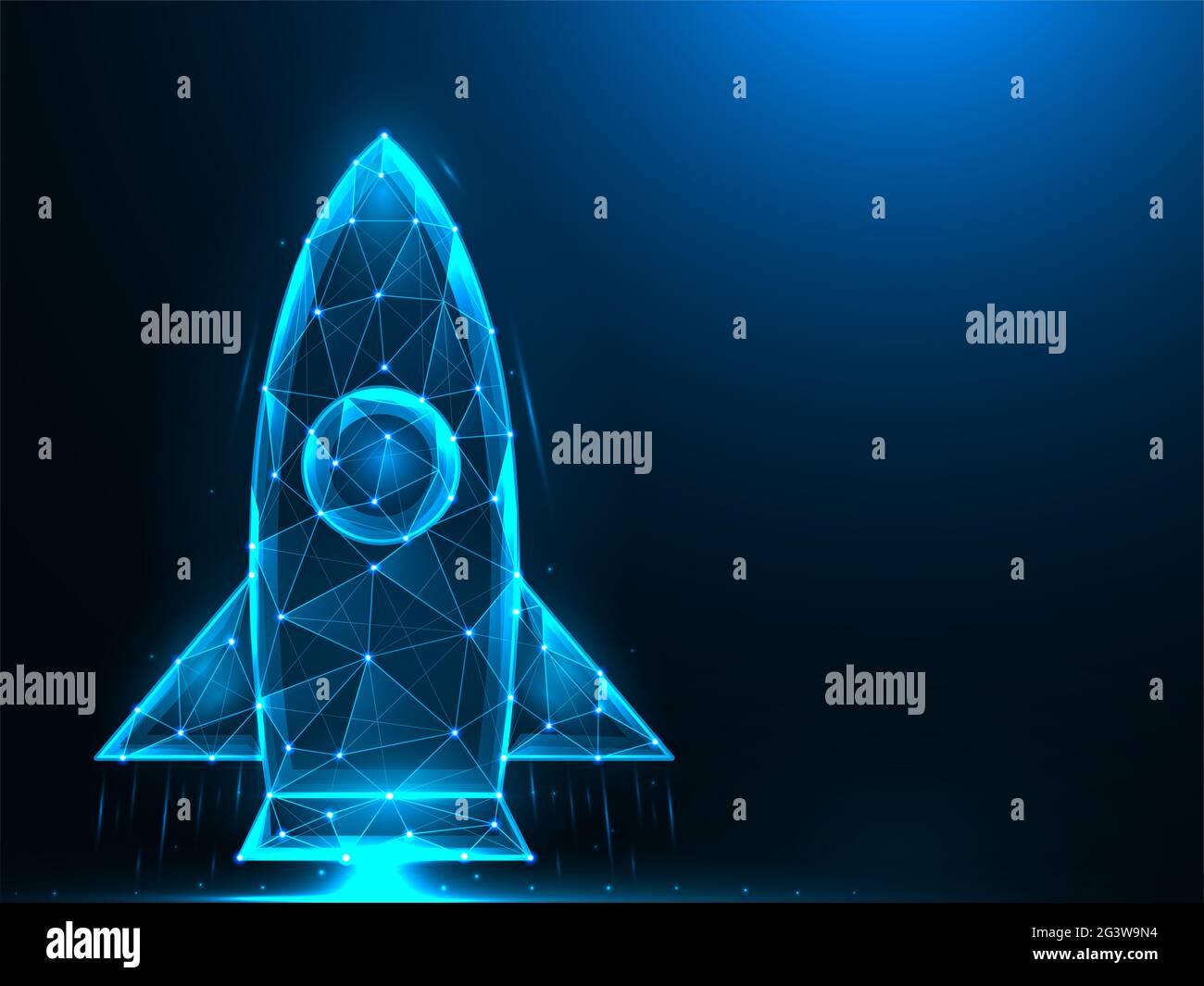 Rocket low poly design. Space shuttle launch polygonal vector ...