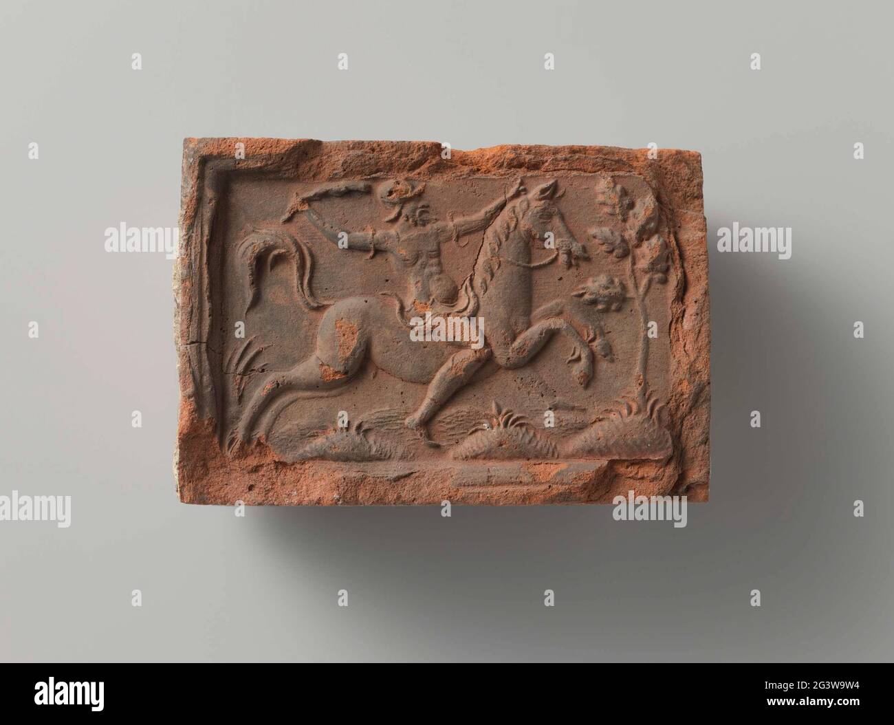 Fair stone, on which a rider with knots on galloping horse. Fair stone ...