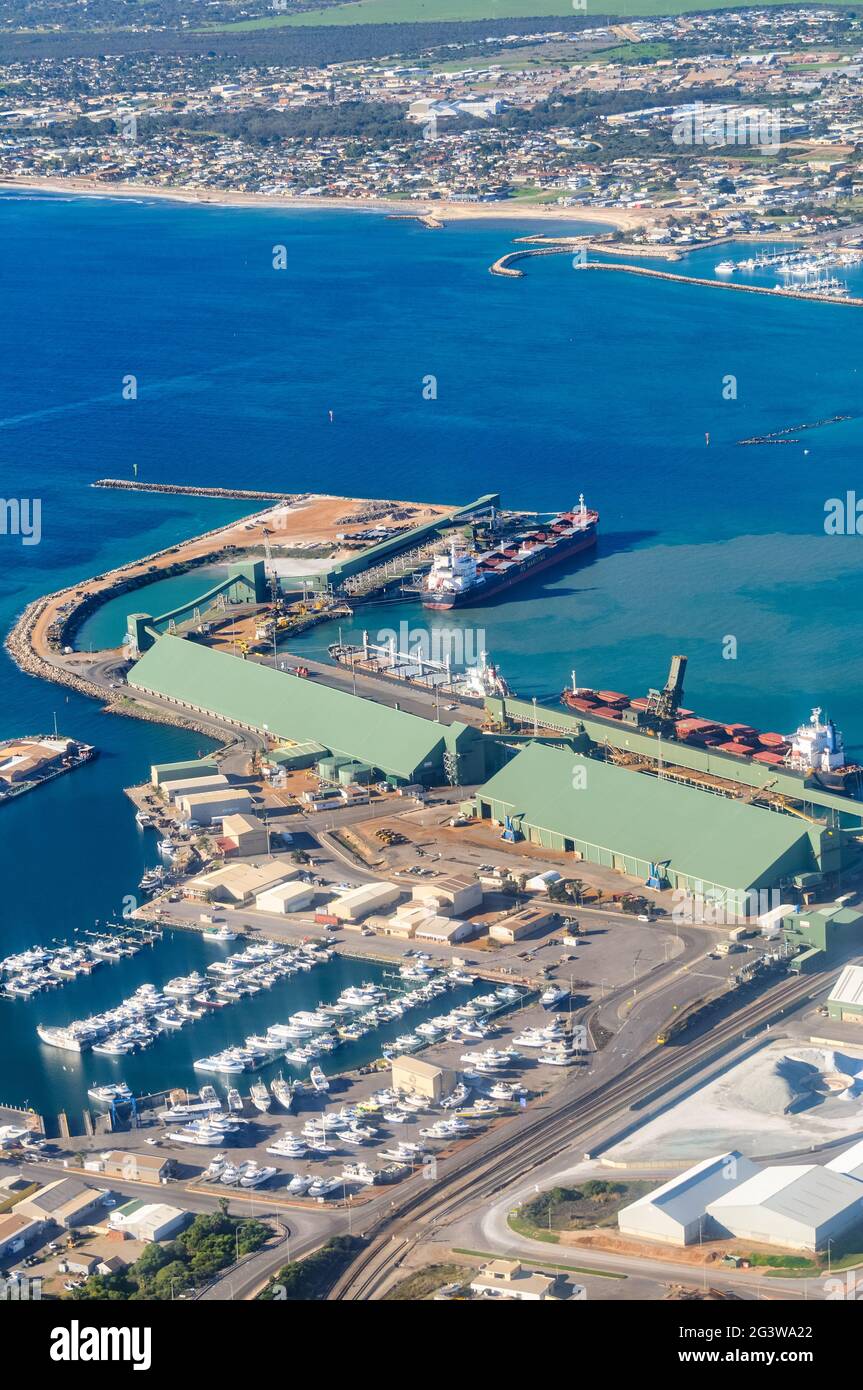 Aerial view of a port in Geraldton, Australia Stock Photo - Alamy