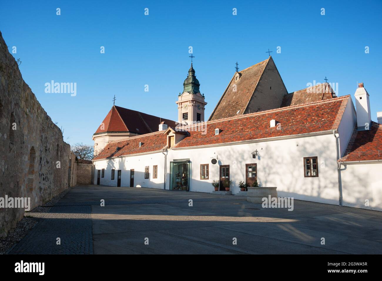 City wall and old quarter on the village of Rust in Burgenland Austria ...