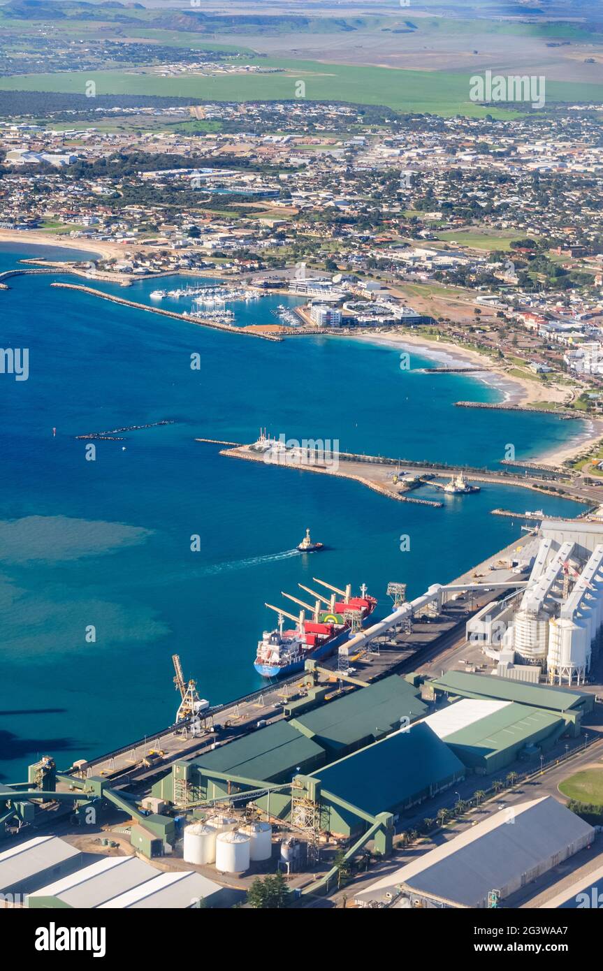 Aerial view of a port in Geraldton, Australia Stock Photo - Alamy
