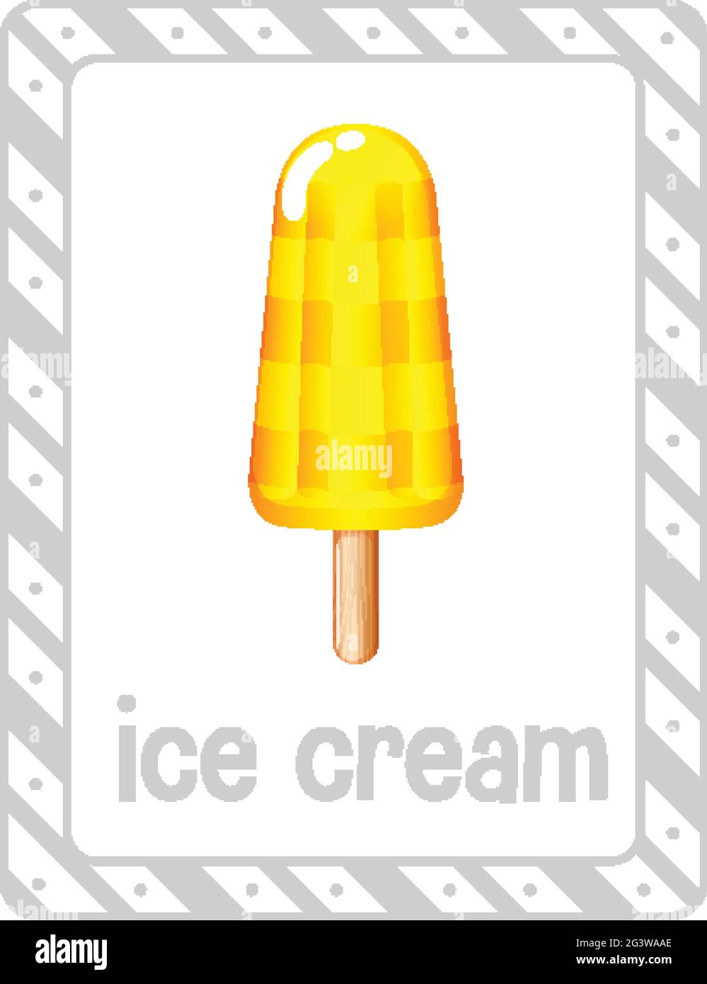 Vocabulary flashcard with word Ice-cream illustration Stock Vector ...
