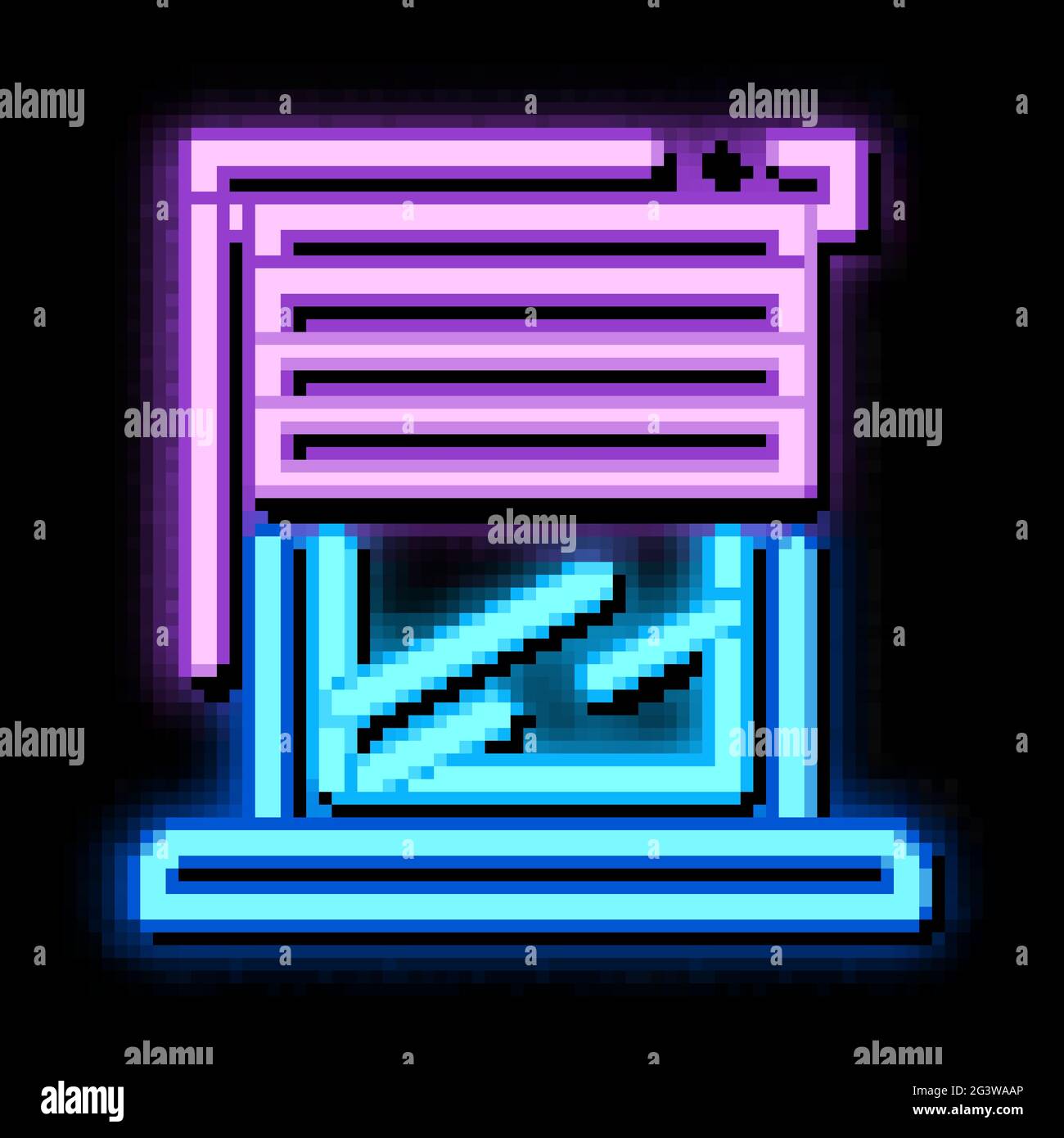 window with shutters neon glow icon illustration Stock Vector Image ...