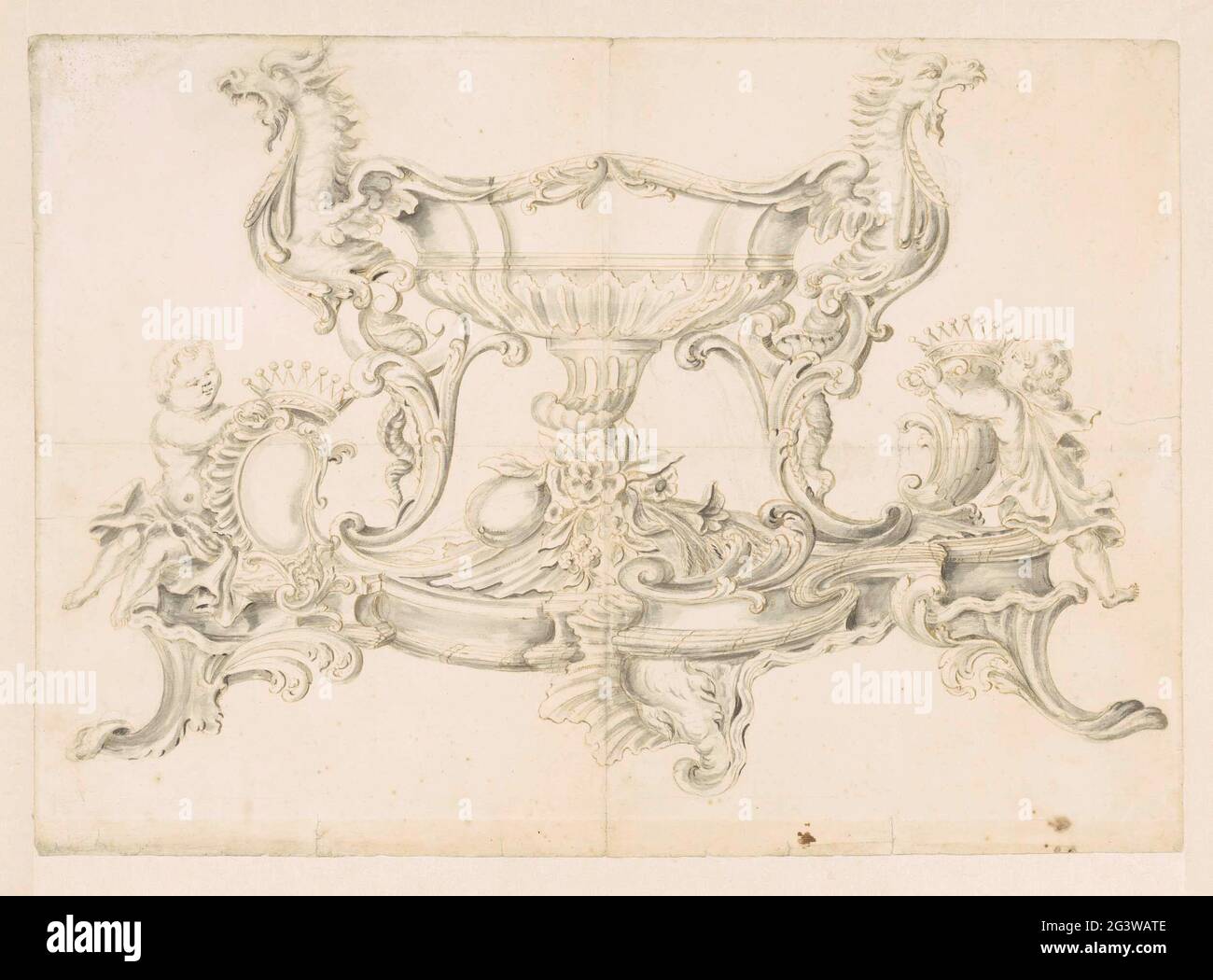 Design for a silver centrepiece. This is a full-scale presentation ...