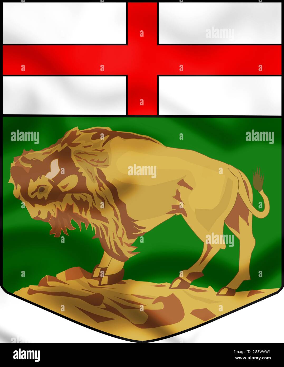 Manitoba province coat of arms, Canada. 3D Illustration Stock Photo - Alamy