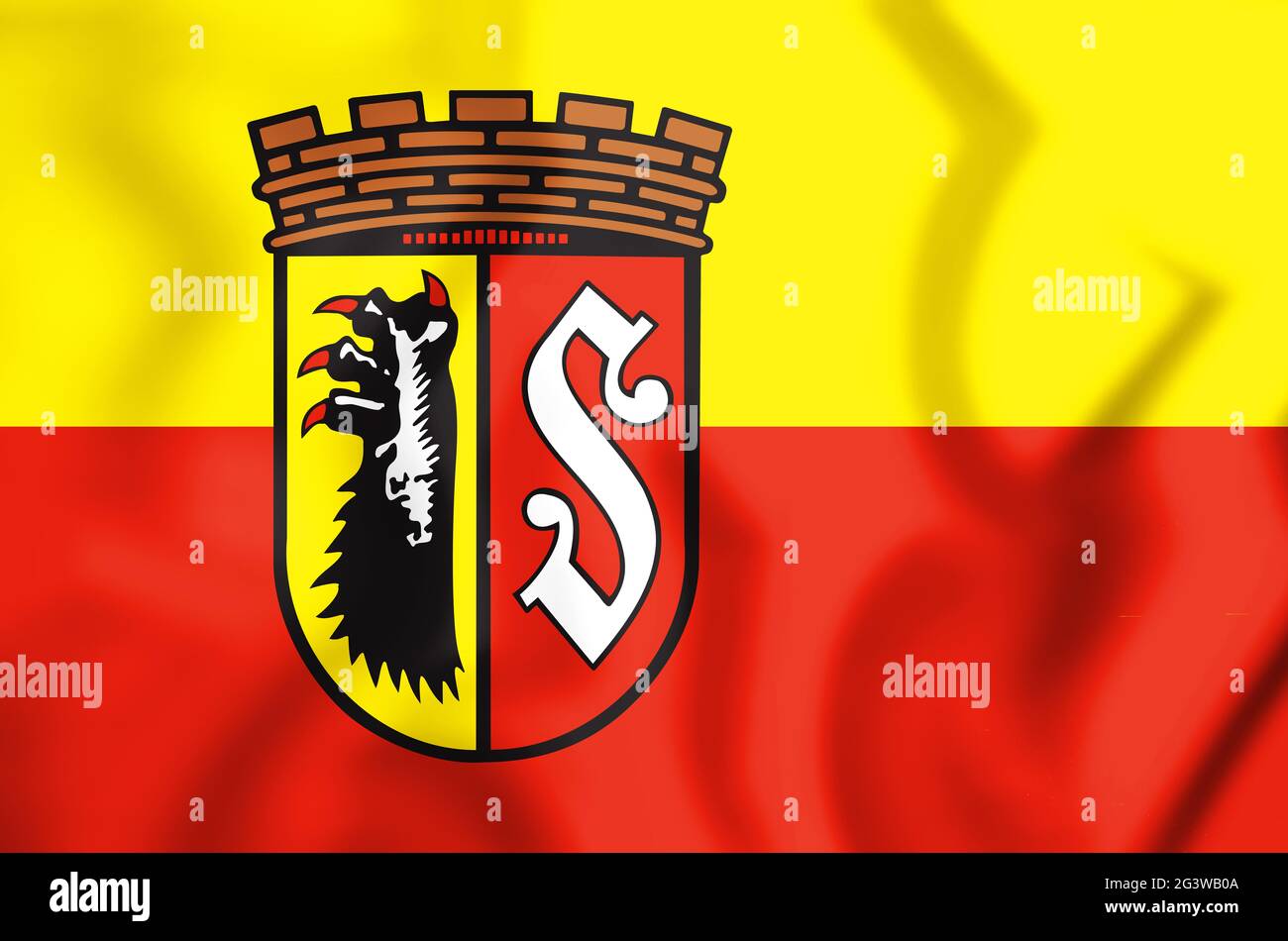 3D Flag of Sulingen (Lower Saxony), Germany. 3D Illustration Stock ...