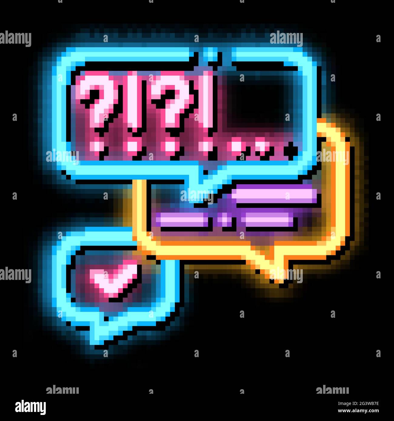 many questions and answers neon glow icon illustration Stock Vector ...