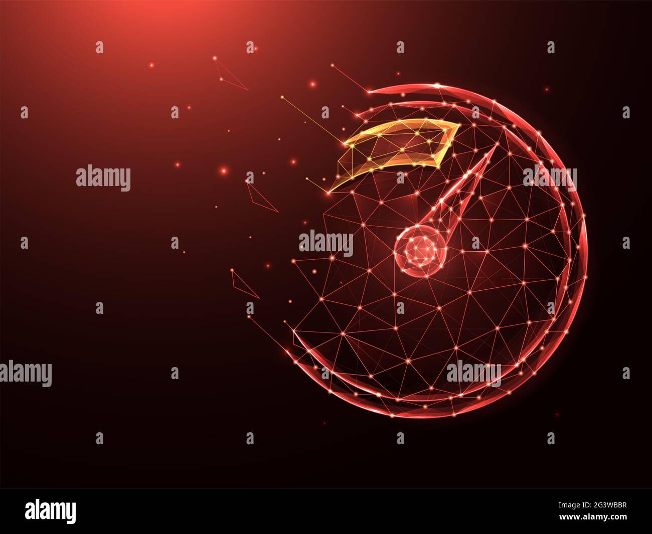 Speedometer polygonal vector illustrations on a blue background Stock ...